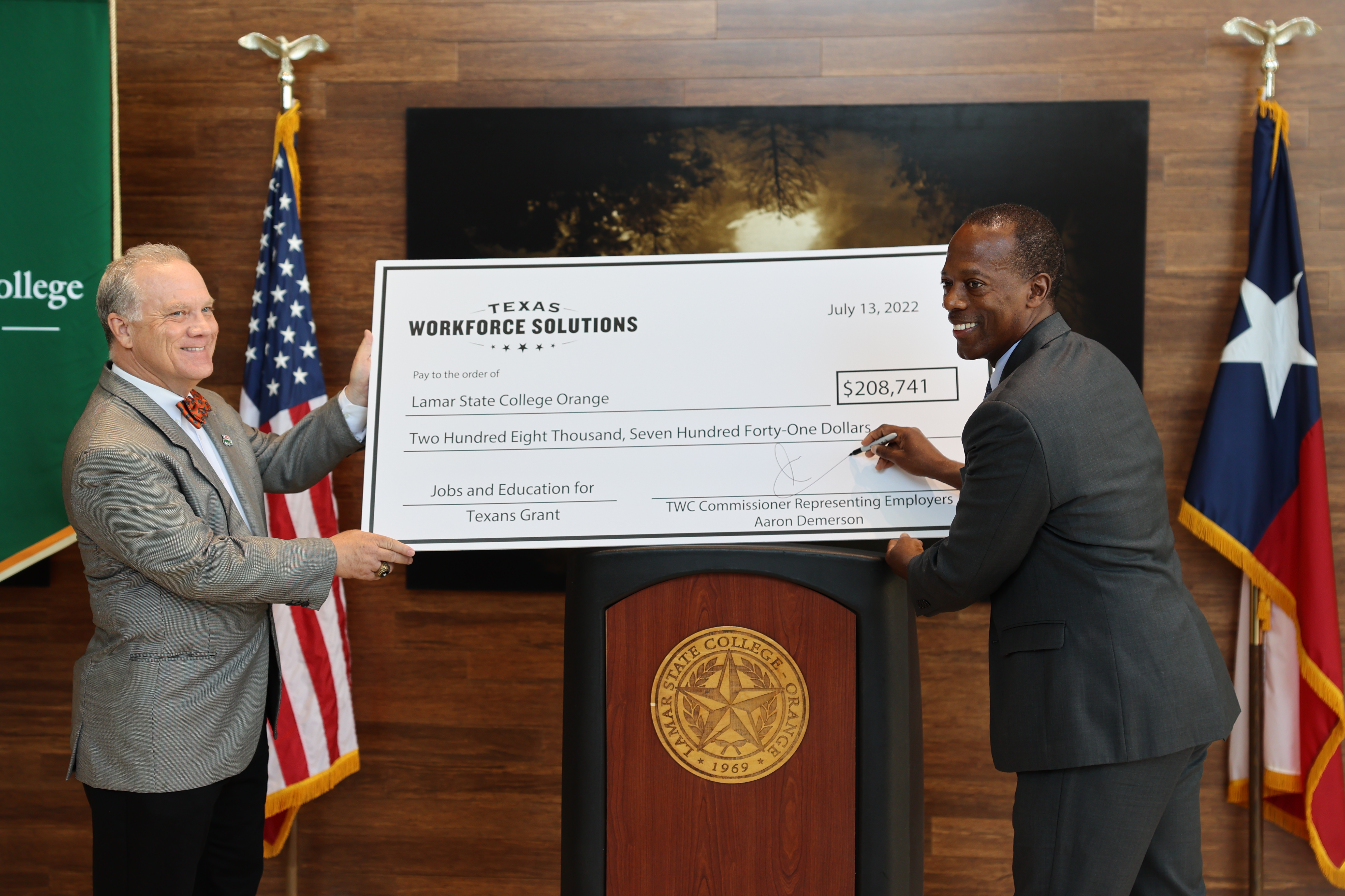 Texas Workforce Commission presents $200k JET Grant to LSCO | Beaumont ...